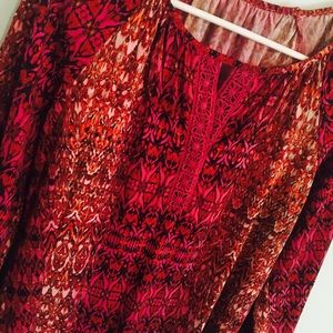 Tops | Colorful Casual Blouse With Bold Print | Poshmark